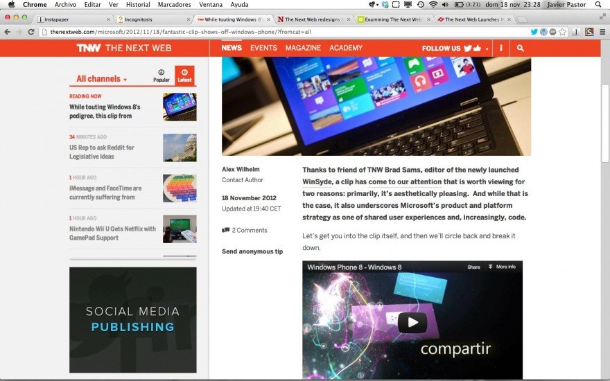 Analizando el nuevo look de The Next Web. Cómo no, responsive ...